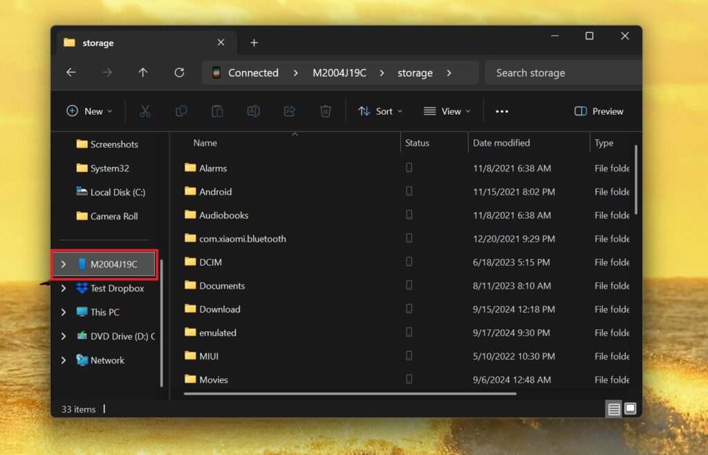 Hands-on: Access Android Phone storage using File Explorer in Windows 11