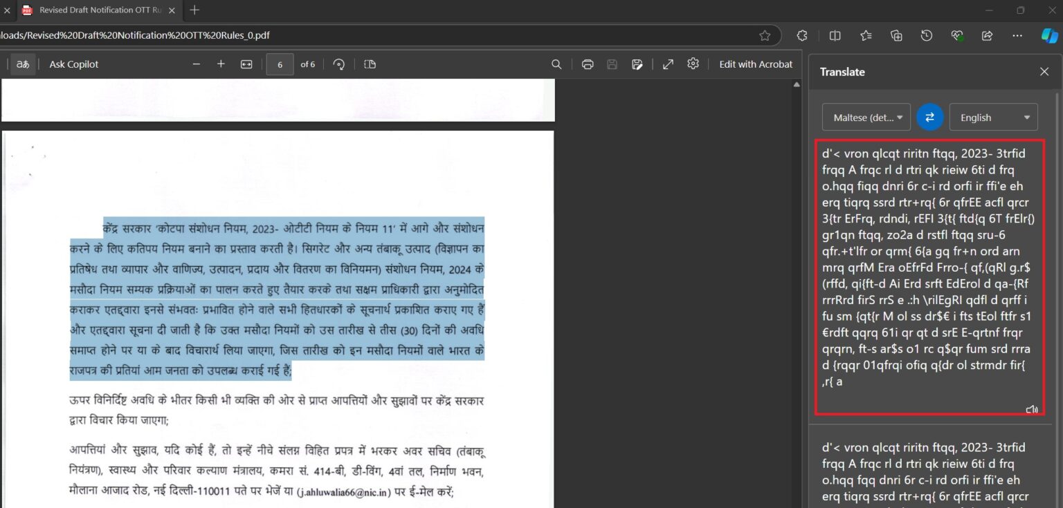 Microsoft Edge PDF reader for Windows to upgrade language detection, add full page translation