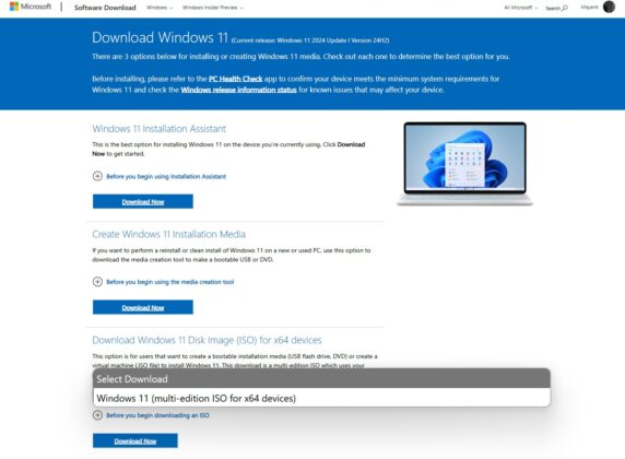 Download Windows 11 24H2 ISO (offline installer), official release