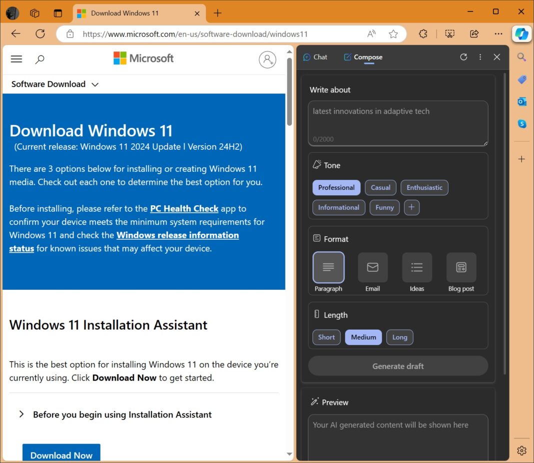 Microsoft Edge Gets New Copilot Ui Hints At Copilot Vision Loses Compose Box Peer Networks Uk