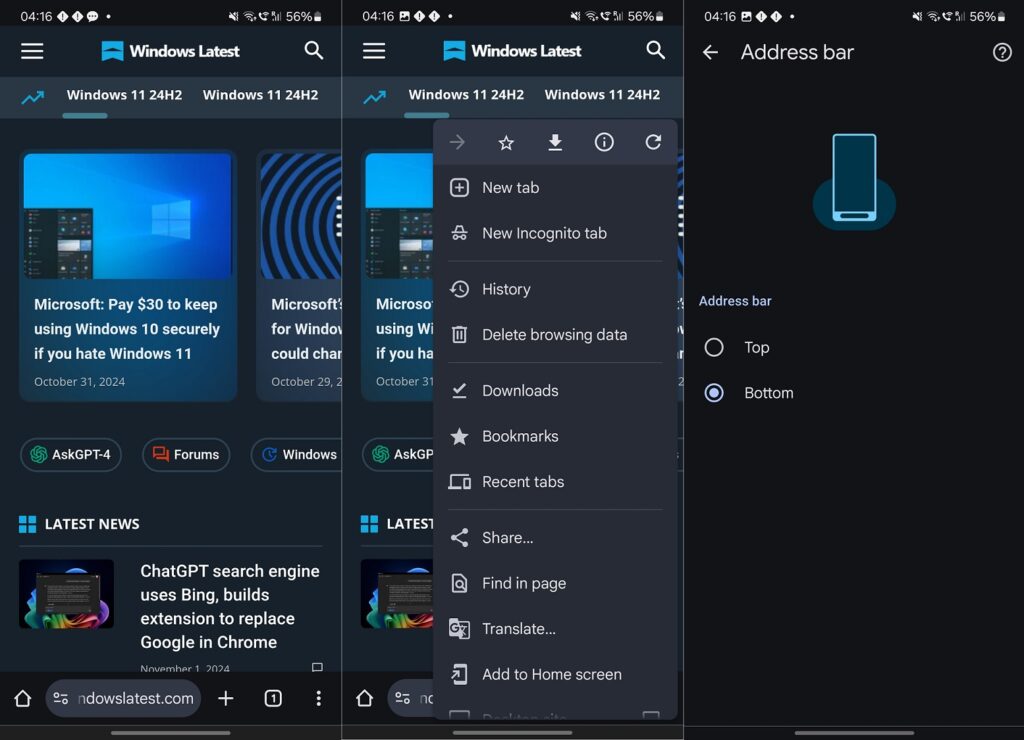 After Chrome Microsoft Edge Plans To Move Address Bar To Bottom On Android Peer Networks Uk