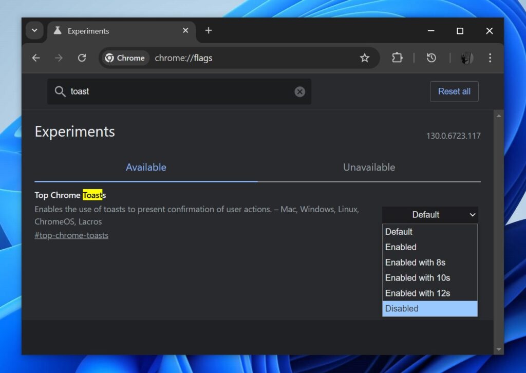 Turn off Chrome's annoying "Image copied, "Link copied" on Windows