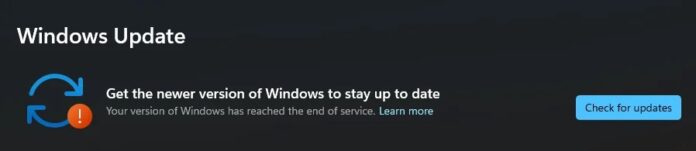 Windows 11 23H2 bug causes "end of service", "get the newer version of ...