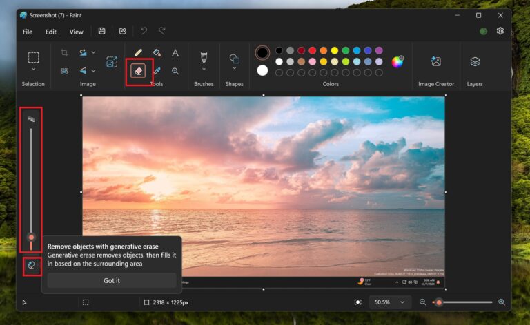 Hands-on: AI-powered Generative Erase feature in Windows 11 Paint app