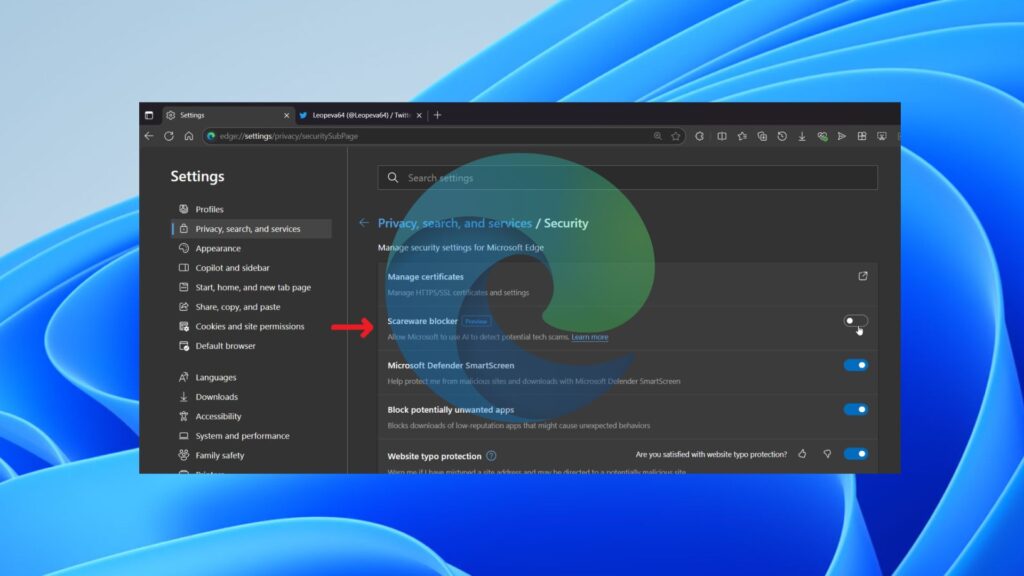 Microsoft Edge's scareware blocker (AI) detects tech scams to keep ...
