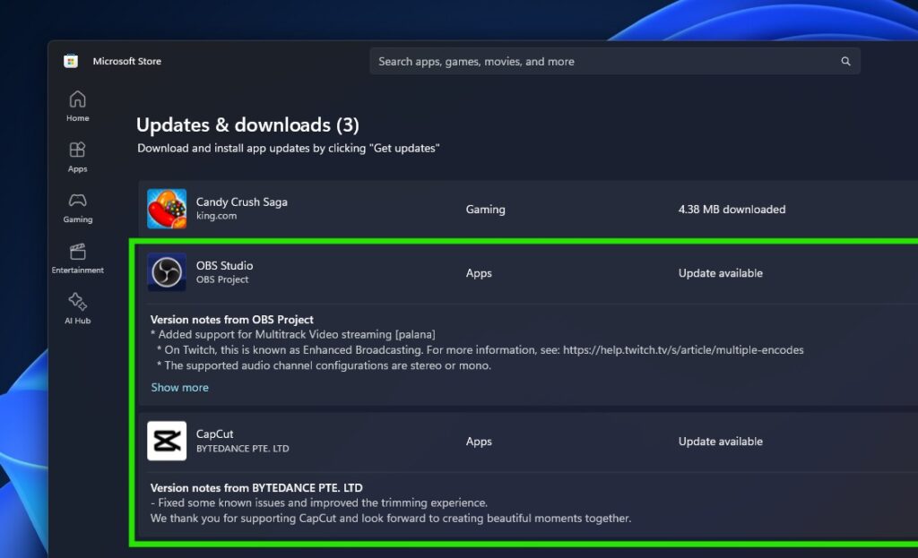 Windows 11’s Store uses Winget to update Win32 apps with custom installer (Discord, OBS) – Peer ...