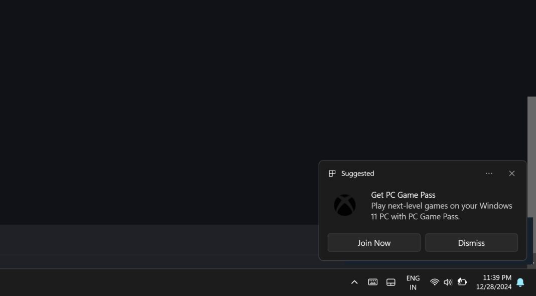 Windows 11 is showing more Xbox Game Pass PC ads notifications. Turn ...