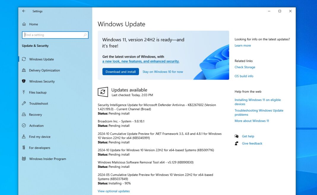 Microsoft is now officially rolling out Windows 11 24H2 on Windows 10 ...