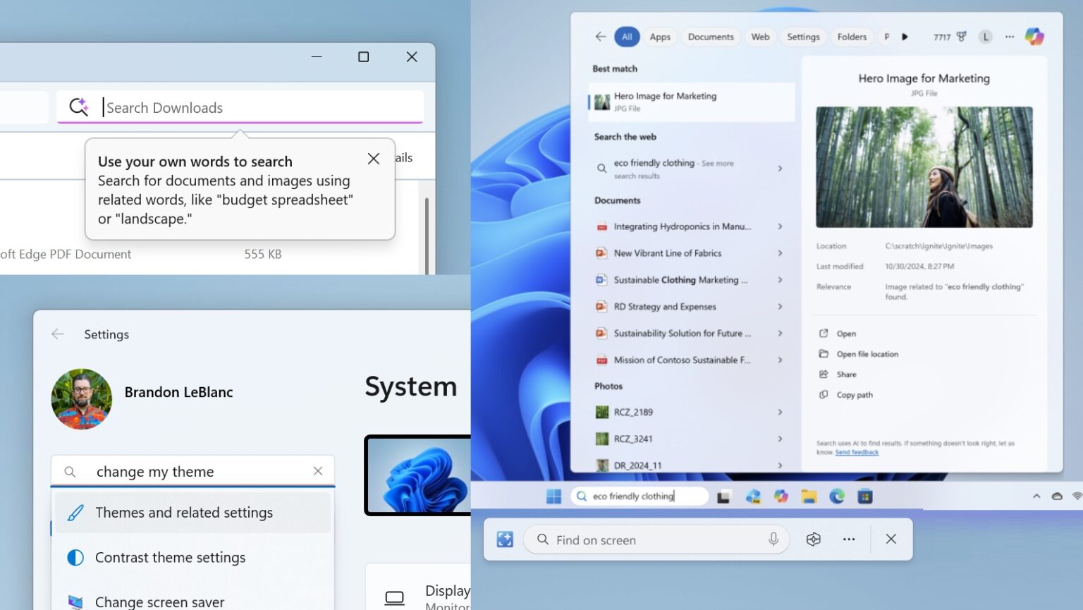 Hands-on with AI in Windows 11 Search and improved Click-To-Do