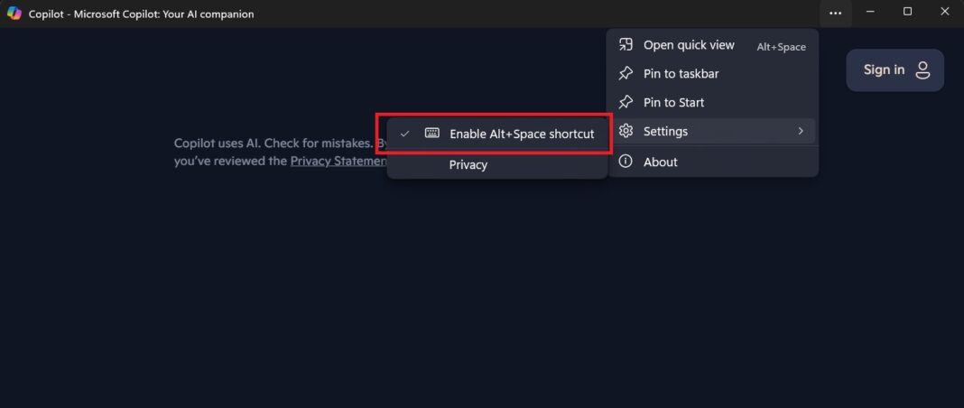 Microsoft really wants you to use Alt+Space to open Copilot anytime on ...