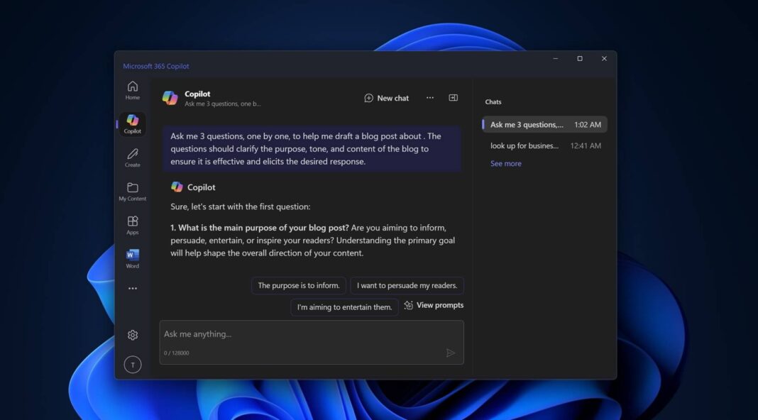 Microsoft 365 app gets Copilot tab with Prompt Gallery for Windows 11 ...
