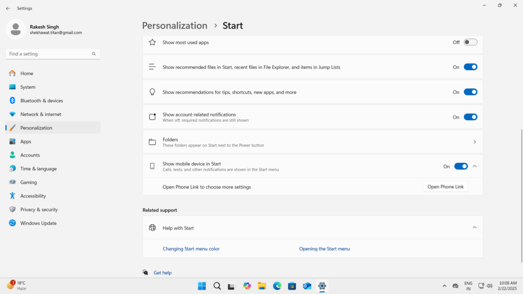 You can now mirror Android's screen to Windows 11 from the Start menu