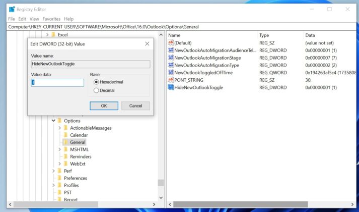 Remove "Try the new Outlook" toggle in Outlook classic for Windows