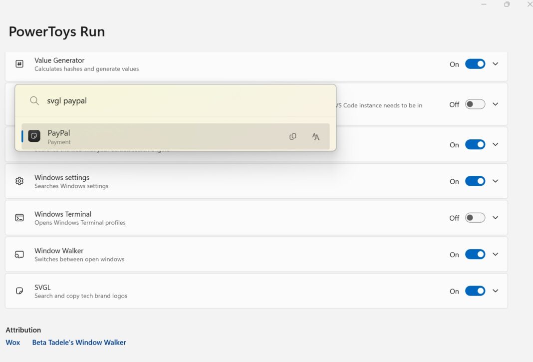 Windows 11's PowerToys Run will let you download SVG logo of any company
