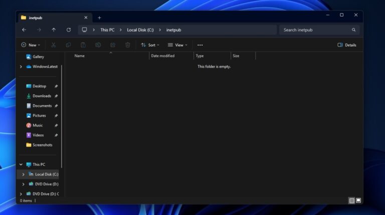 Microsoft: Run PS script now if you deleted "inetpub" on Windows 11 ...