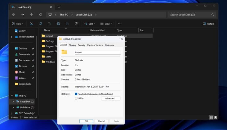 Windows 11: Microsoft warns do not delete inetpub folder after causing ...