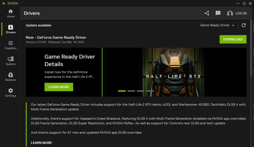 Nvidia driver 572.83 is causing a black screen on Windows 11, Windows ...