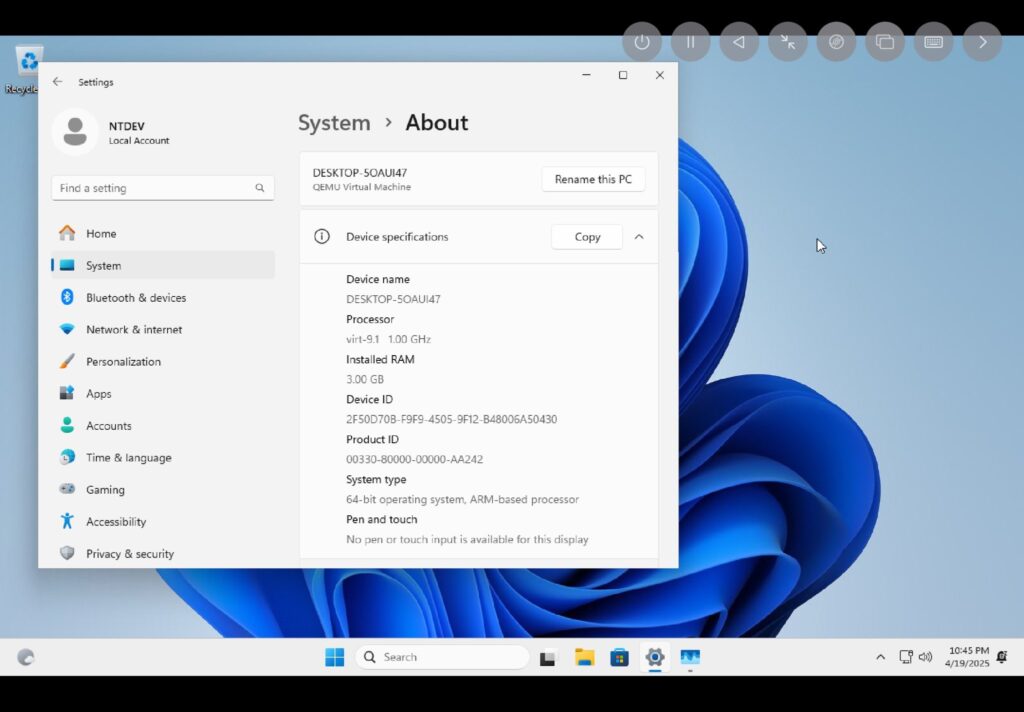 Dev runs Windows 11 ARM on an iPad Air M2 using UTM with JIT, and it's decent