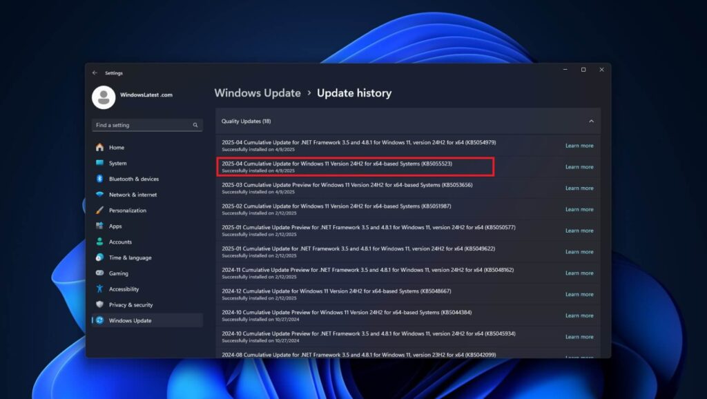 Windows 11 KB5055523 install fails, Windows Hello not working (April 2025 Update issues)