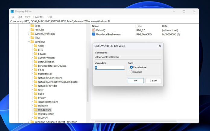 How to disable Recall in Windows 11 (Registry script to turn off Recall AI)