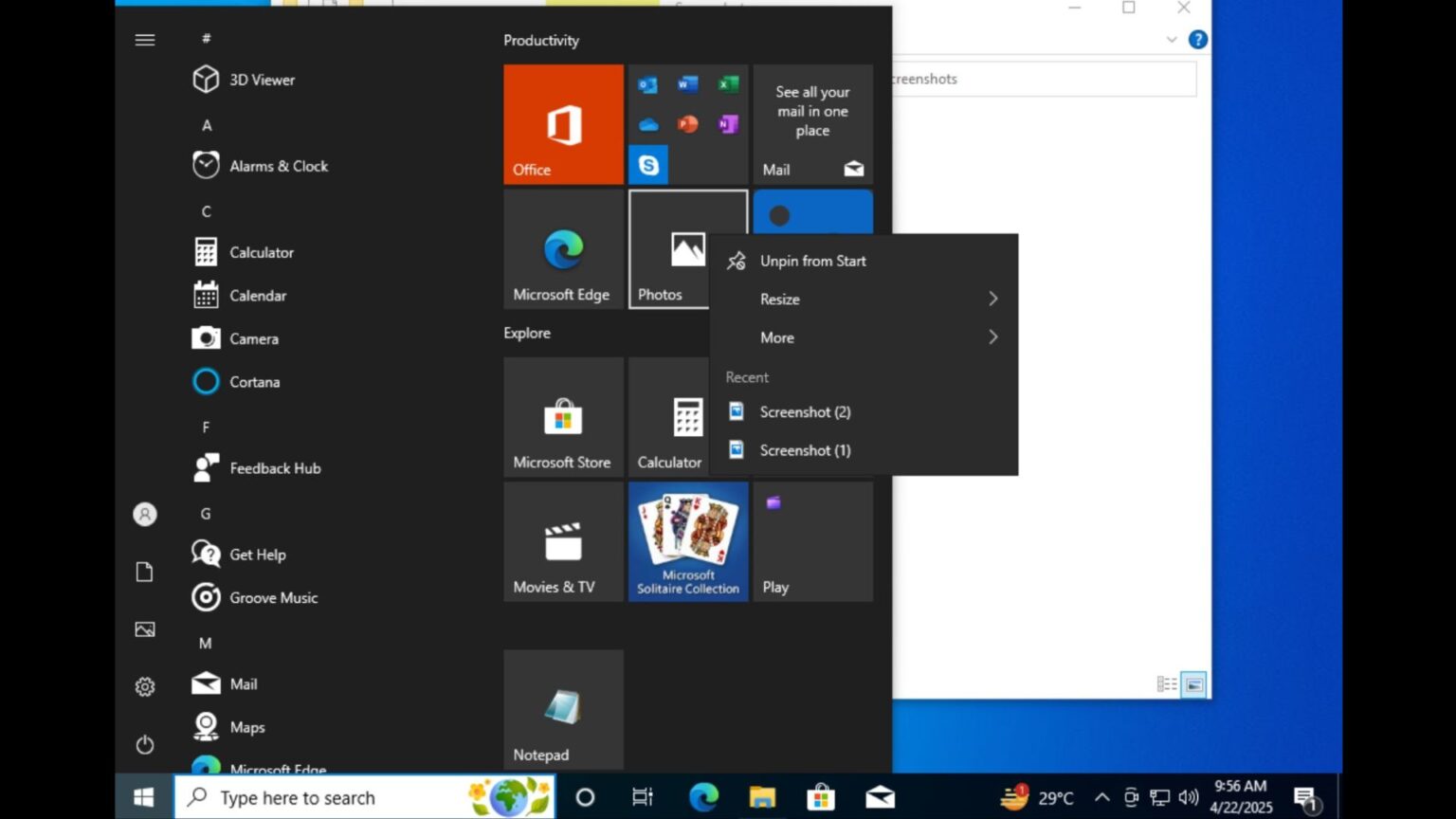 Windows 10 removes Start menu jump lists (file list) for tiles in April ...