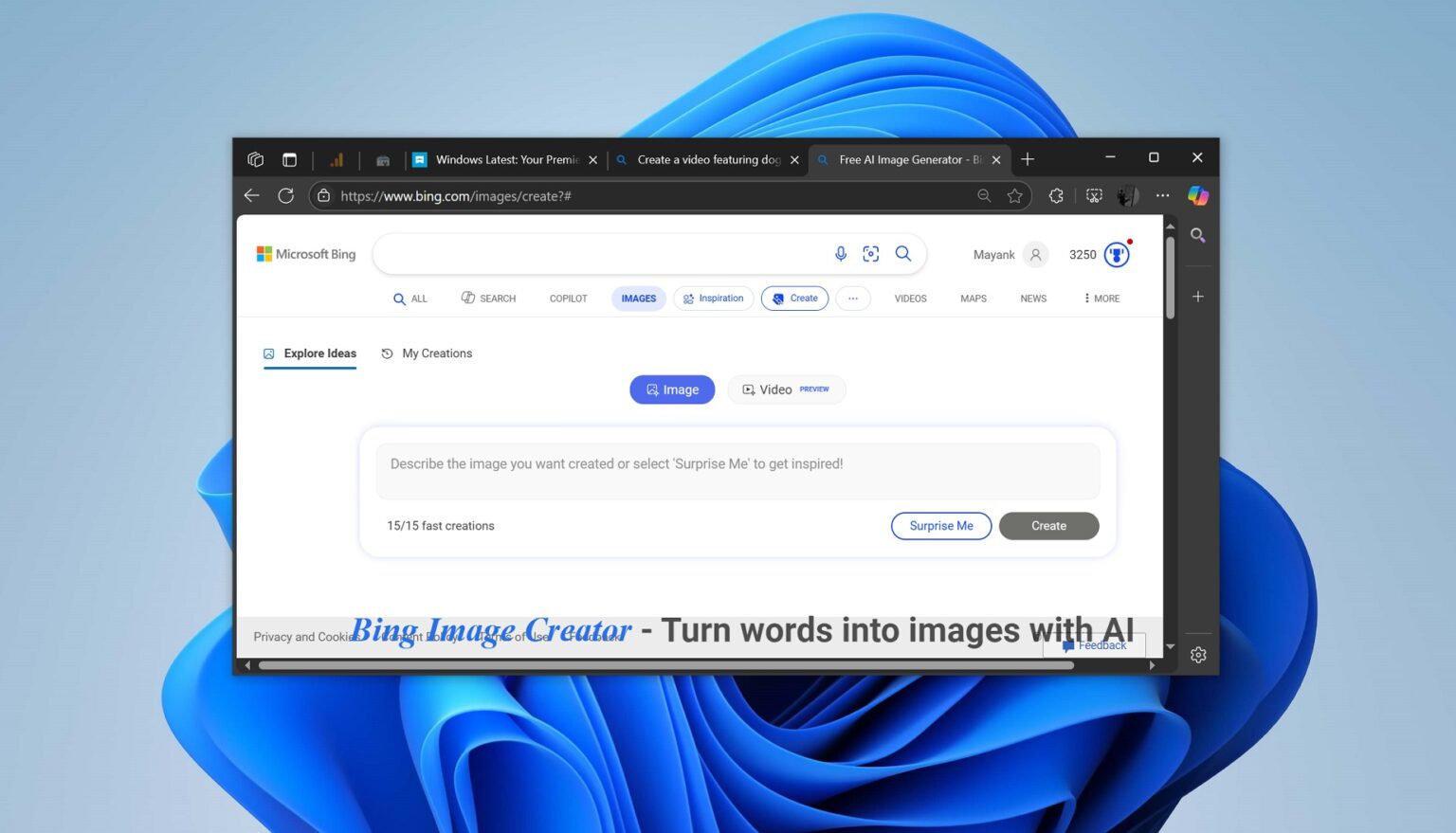 Microsoft Sora AI Bing Video Creator takes on Veo. It's free on web ...