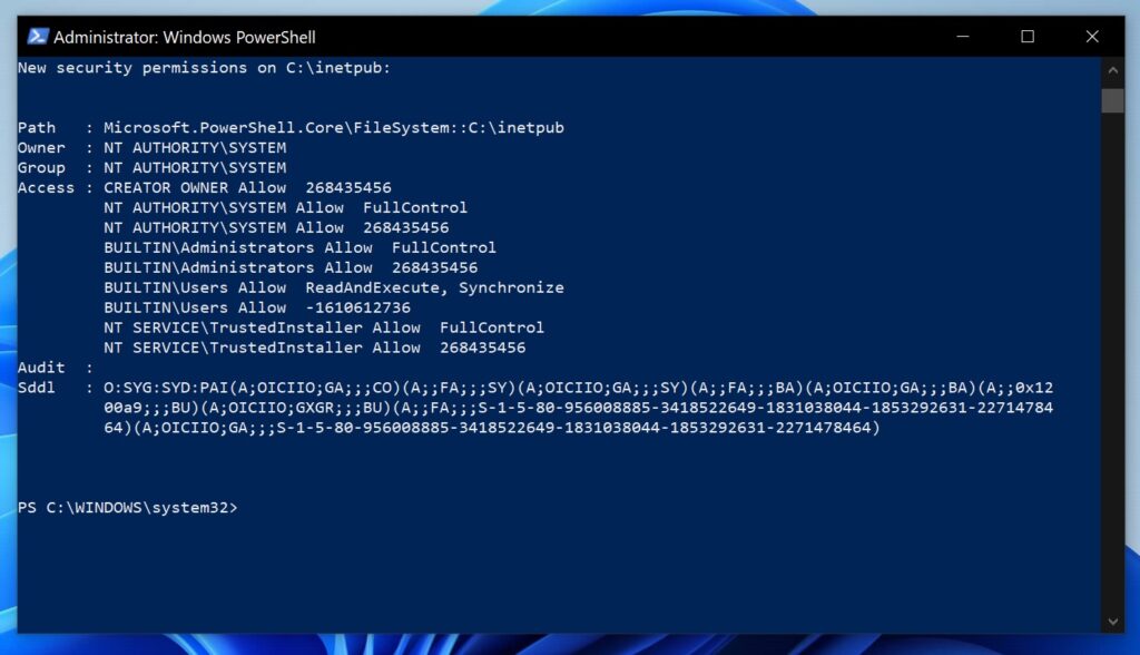 Microsoft: Run PS script now if you deleted "inetpub" on Windows 11 ...
