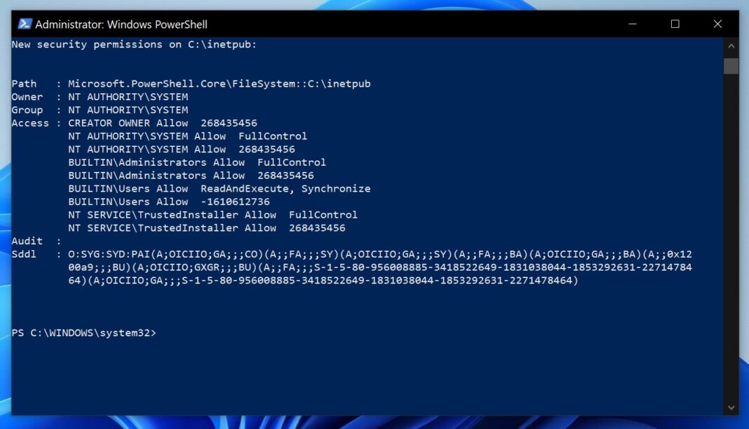 Microsoft: Run PS script now if you deleted "inetpub" on Windows 11 ...