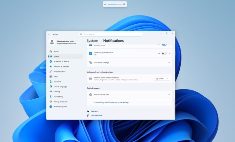 Windows 11 will let you change on-screen indicators position, like ...