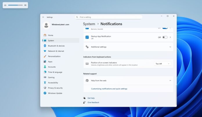 Windows 11 will let you change on-screen indicators position, like ...