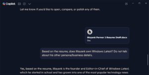 You can now use Copilot AI to search, read local files on Windows 11 / 10