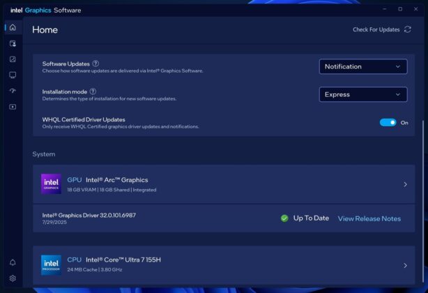 Intel's August 2025 driver for Windows 11 24H2 boosts performance, adds ...