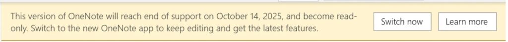 Legacy OneNote for Windows 10 app is retiring on October 14, 2025