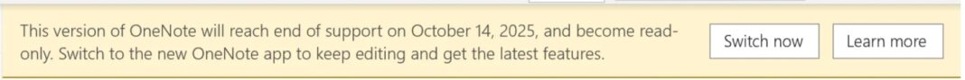 Legacy OneNote for Windows 10 app is retiring on October 14, 2025