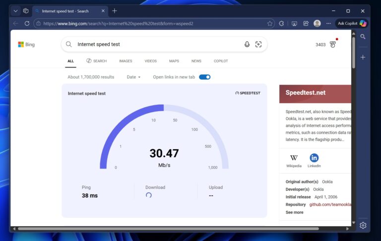 Windows 11 KB5077241 adds Internet speed test, direct download links ...