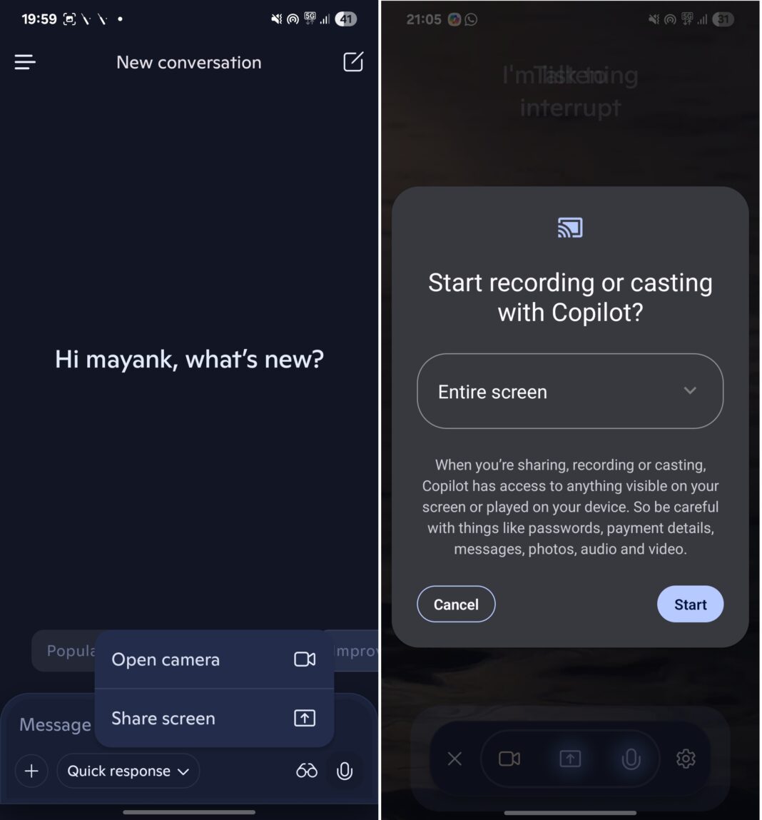 Microsoft Copilot for Android takes on Gemini Live with "Share Screen ...