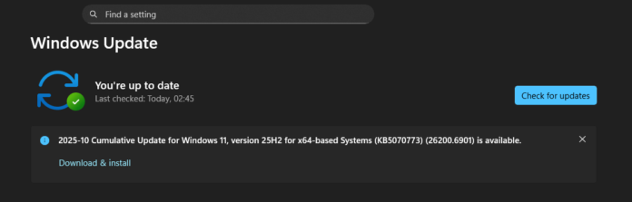 Windows 11 KB5070773 emergency update out to fix Recovery failure in ...