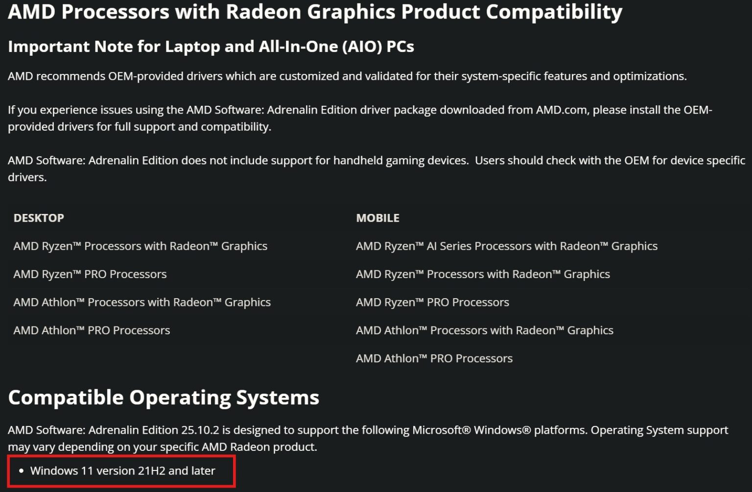 AMD confirms it's not ending Windows 10 support, says Windows 11 ...