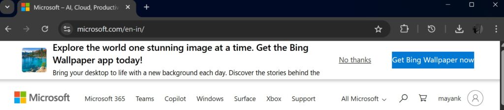 Windows 11's Bing Wallpaper app opens Bing.com if you click anywhere on ...