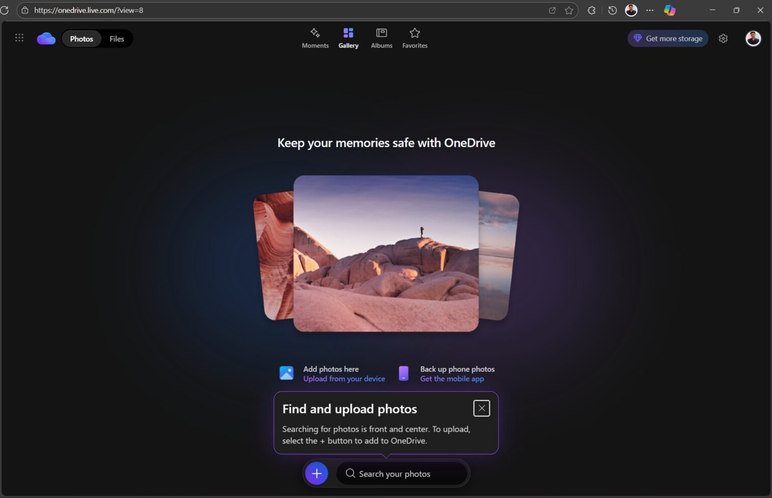 OneDrive web adds dark mode for personal account, new Photos gallery ...