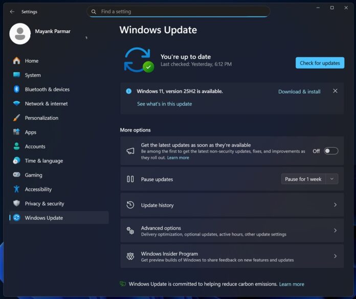 Microsoft confirms Windows 11 25H2 is now available for everyone