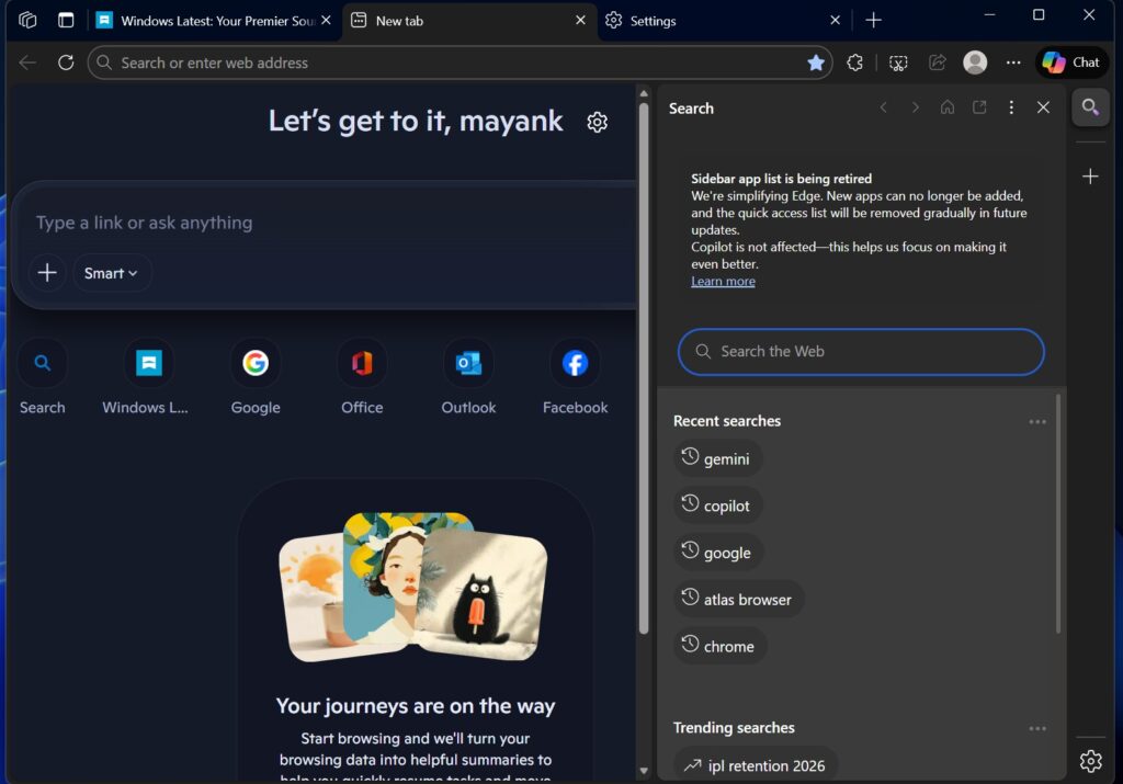 Microsoft Edge's new design is starting to look more like Copilot, with ...
