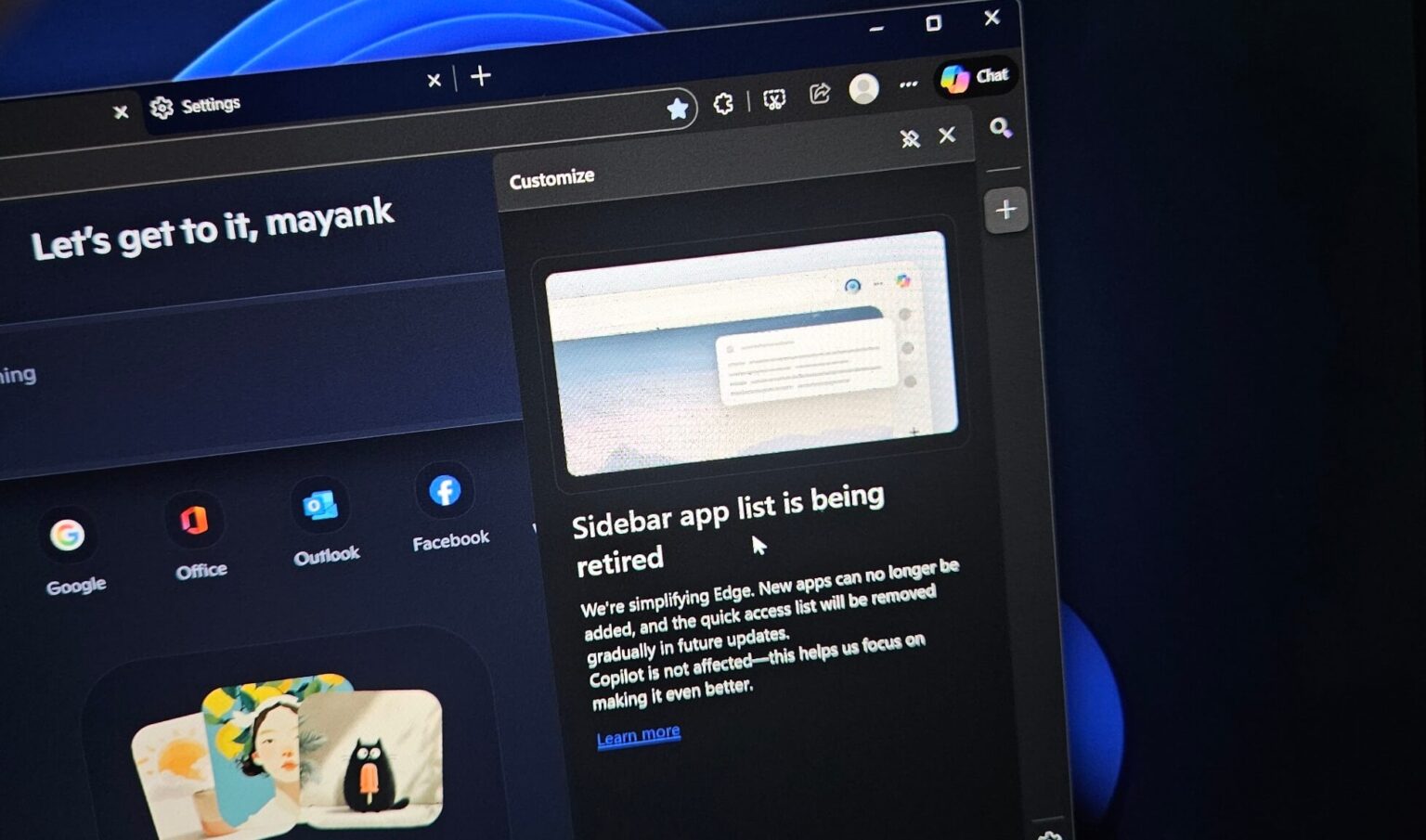 Microsoft Edge is removing Sidebar app list as Copilot takeover ...