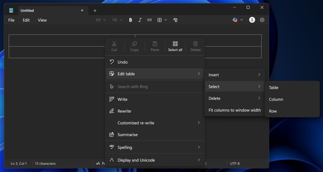 Windows 11 Notepad now lets you create tables like in Microsoft Word ...