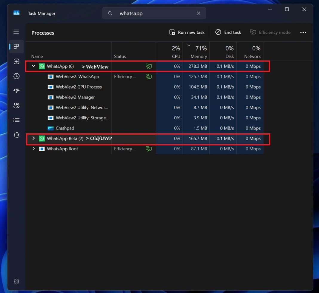 I uninstalled Windows 11's WhatsApp WebView2 and replaced it with the old native app with a new ...