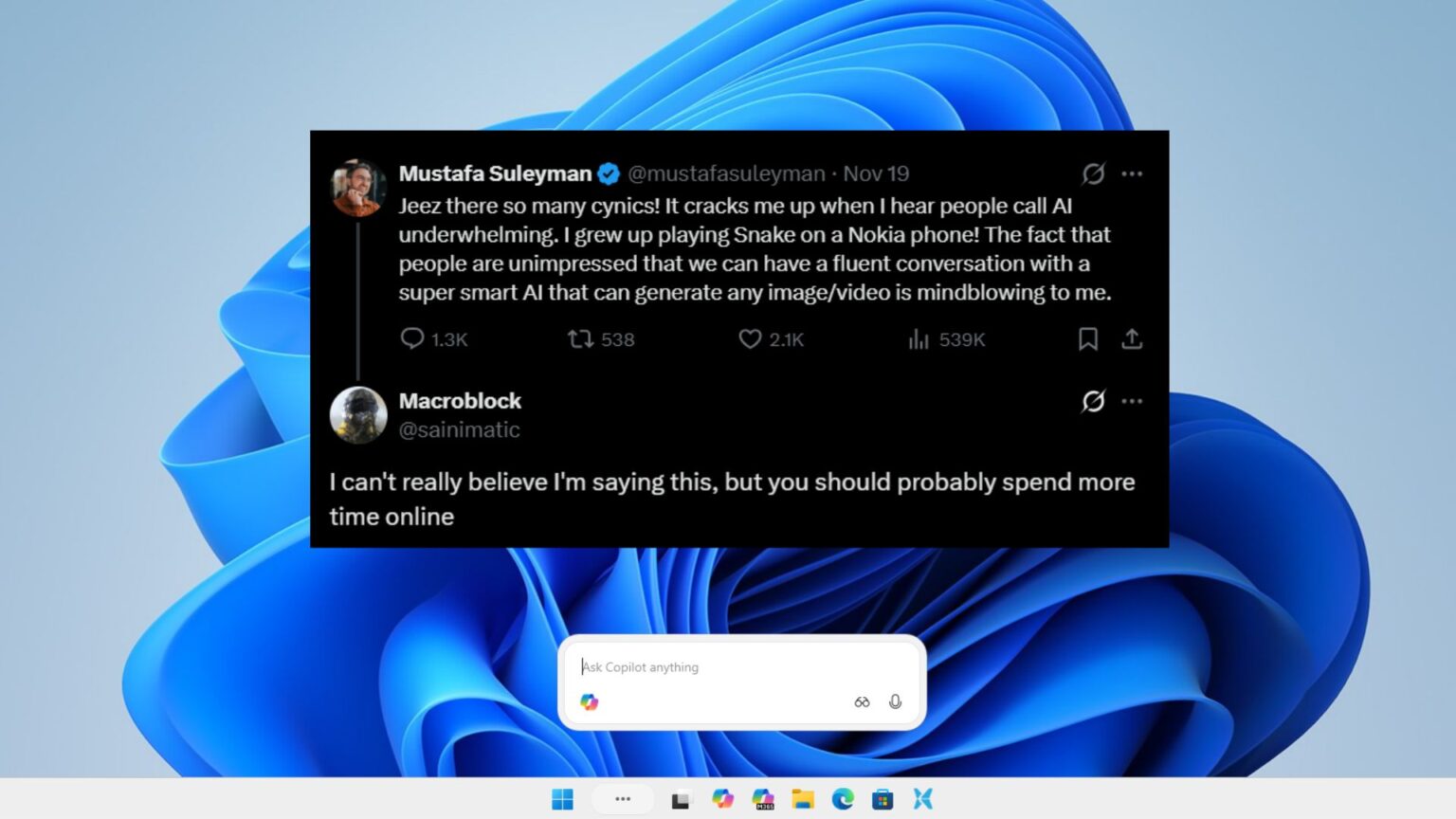 As Windows 11 turns into an AI OS, Microsoft Copilot boss does not ...