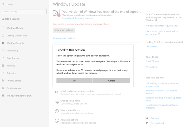 Non-ESU Windows 10 can’t pause updates anymore, including if Windows 11 ...