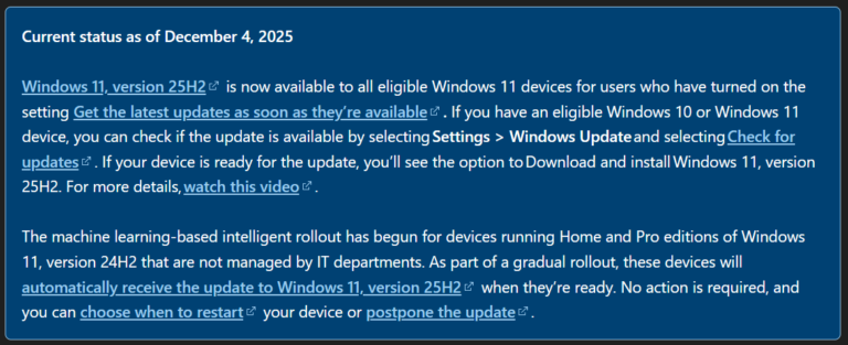 Microsoft confirms it'll auto download Windows 11 25H2 using "machine ...