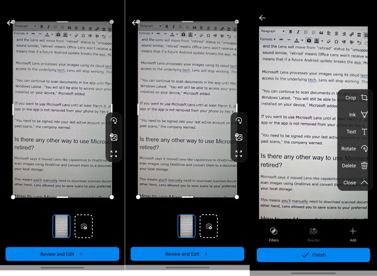 Microsoft Lens just retired on iOS and Android, stops working March 9 ...