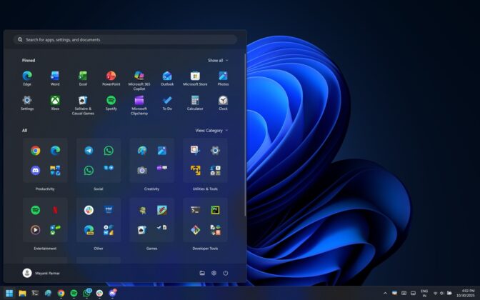 Windows 11's new Start menu with Categories layout begins showing up on ...